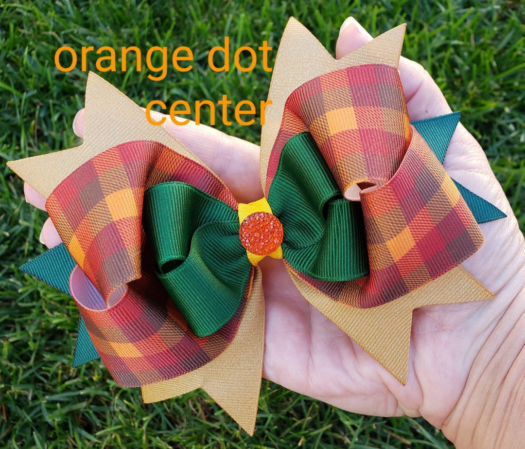 Fall Plaid Hairbow, Plaid Hairbow, Autumn Plaid Bow, Autumn Hairbow ...