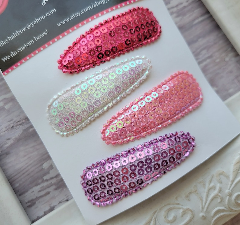 Snap Clip Set for Girls Sequin Hair Clips 2 Inch Snap Clips - Etsy