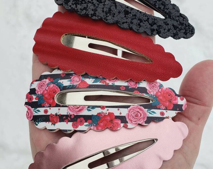 4 Extra Large Snap Clips, Snap Clips, Snap Clip Set, Adult Hair Clips ...