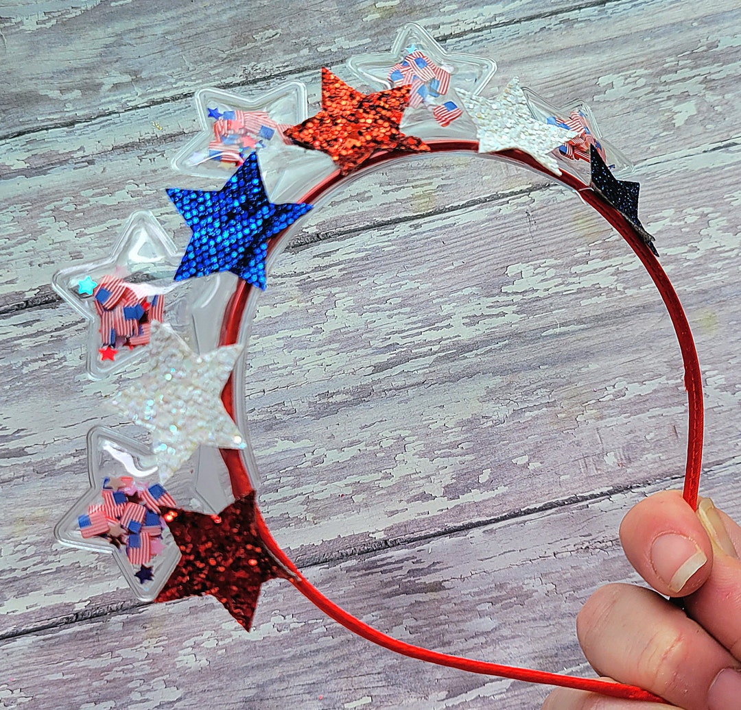Red White and Blue Star Headband, Shaker Headband, 4th of July Headband ...