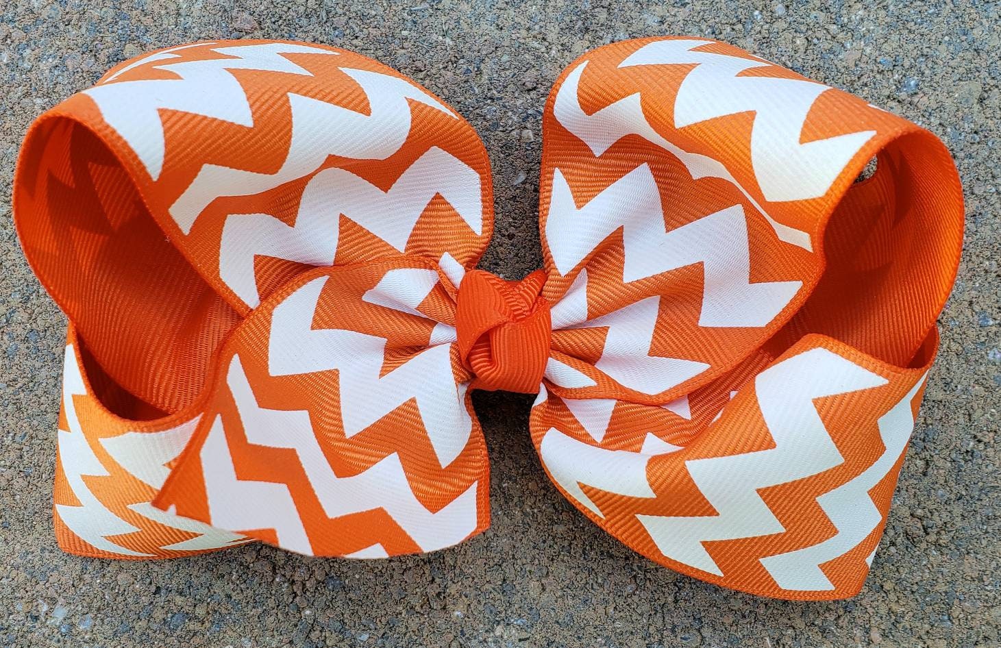 Orange and White Hairbow Orange Hairbow Orange Bowchevron - Etsy