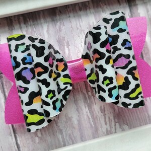 Leopard Waterproof Pool Bow, Jelly Hair Bow, Rainbow Bow for Pool ...