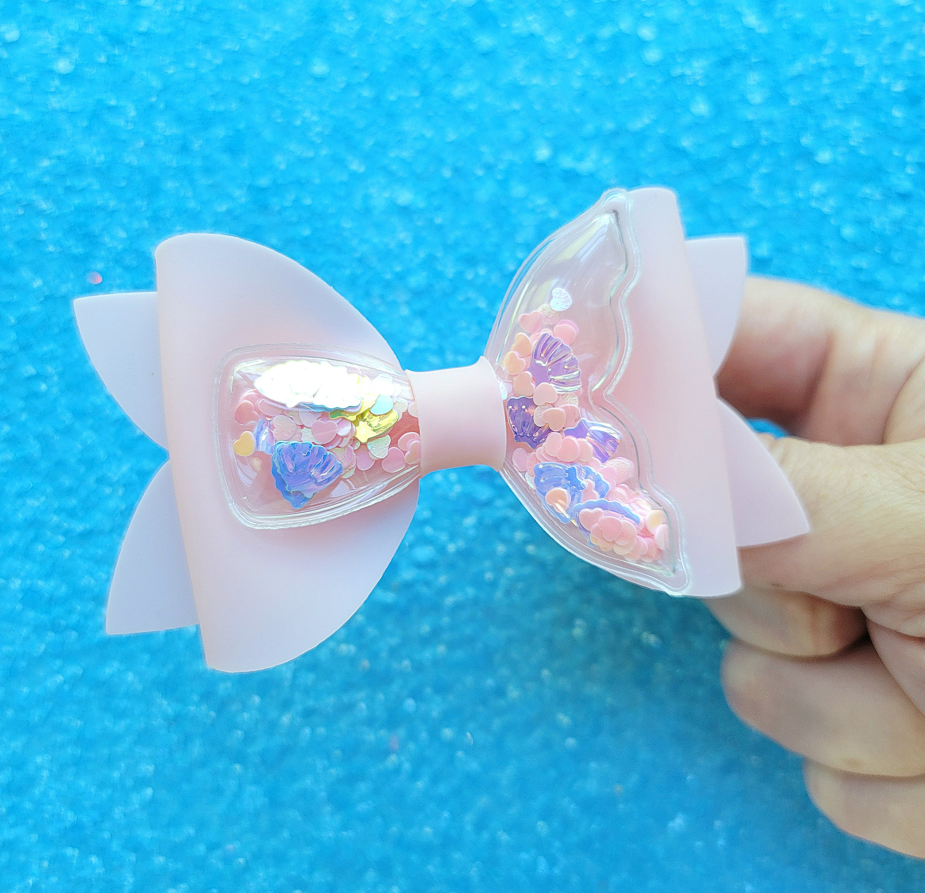 Mermaid Tail Swim Hairbows, Jelly Pool Bows, Waterproof Hair Clips for ...