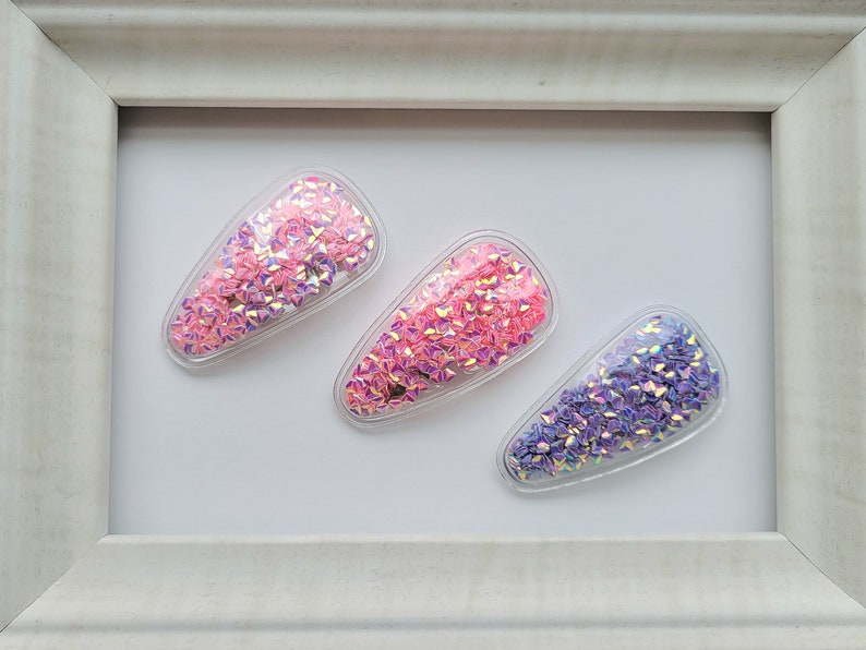 Shaker Snap Clip Set Confetti Shaker Hair Clips Girls - Etsy