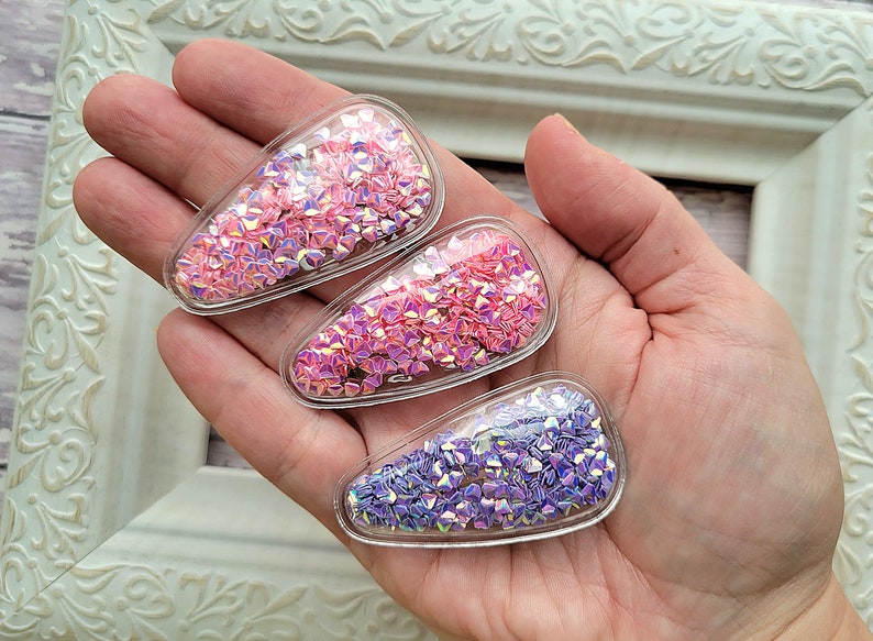 Shaker Snap Clip Set Confetti Shaker Hair Clips Girls - Etsy