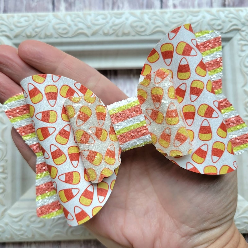 Candy Corn Hair Bow - Etsy