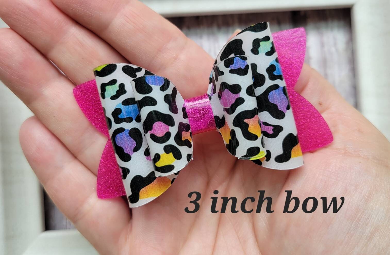Leopard Waterproof Pool Bow, Jelly Hair Bow, Rainbow Bow for Pool ...