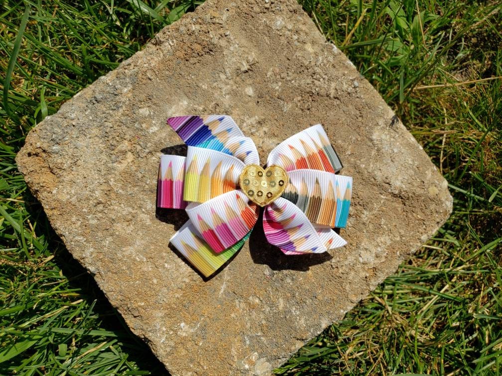 Back to school bow Back to school hairbow School hairbow | Etsy