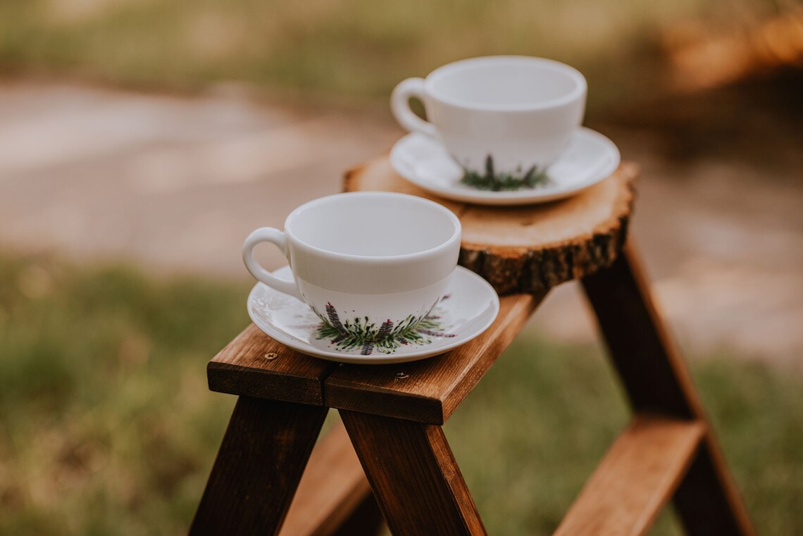Custom Porcelain Tea Set: Two Tea Cups Sugar-bowl Milk Jug - Etsy