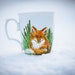 Animal Cute Fox Fall Mug Custom Mug Hand Painted Ceramic Art - Etsy
