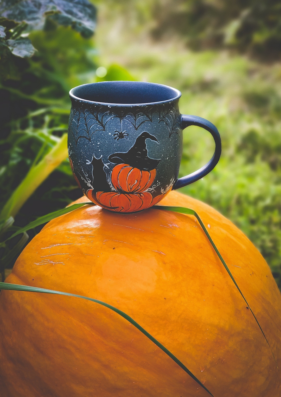 Pumpkin Mug, Witch Cat Mug for Coffee, Vintage Halloween Mug, Witch ...