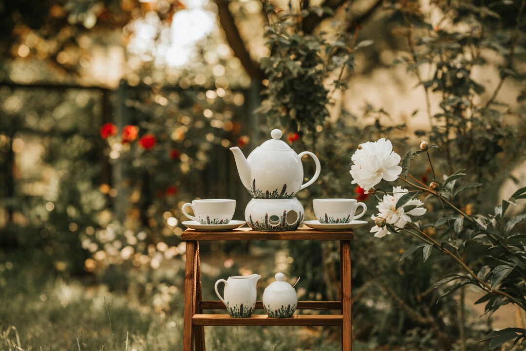 Custom Porcelain Tea Set: Two Tea Cups, Sugar-bowl, Milk Jug, Parents ...