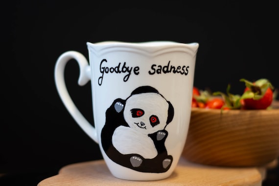 Panda Mug Cute Custom Painted Funny Coffee Mug Bear Mug From - Etsy