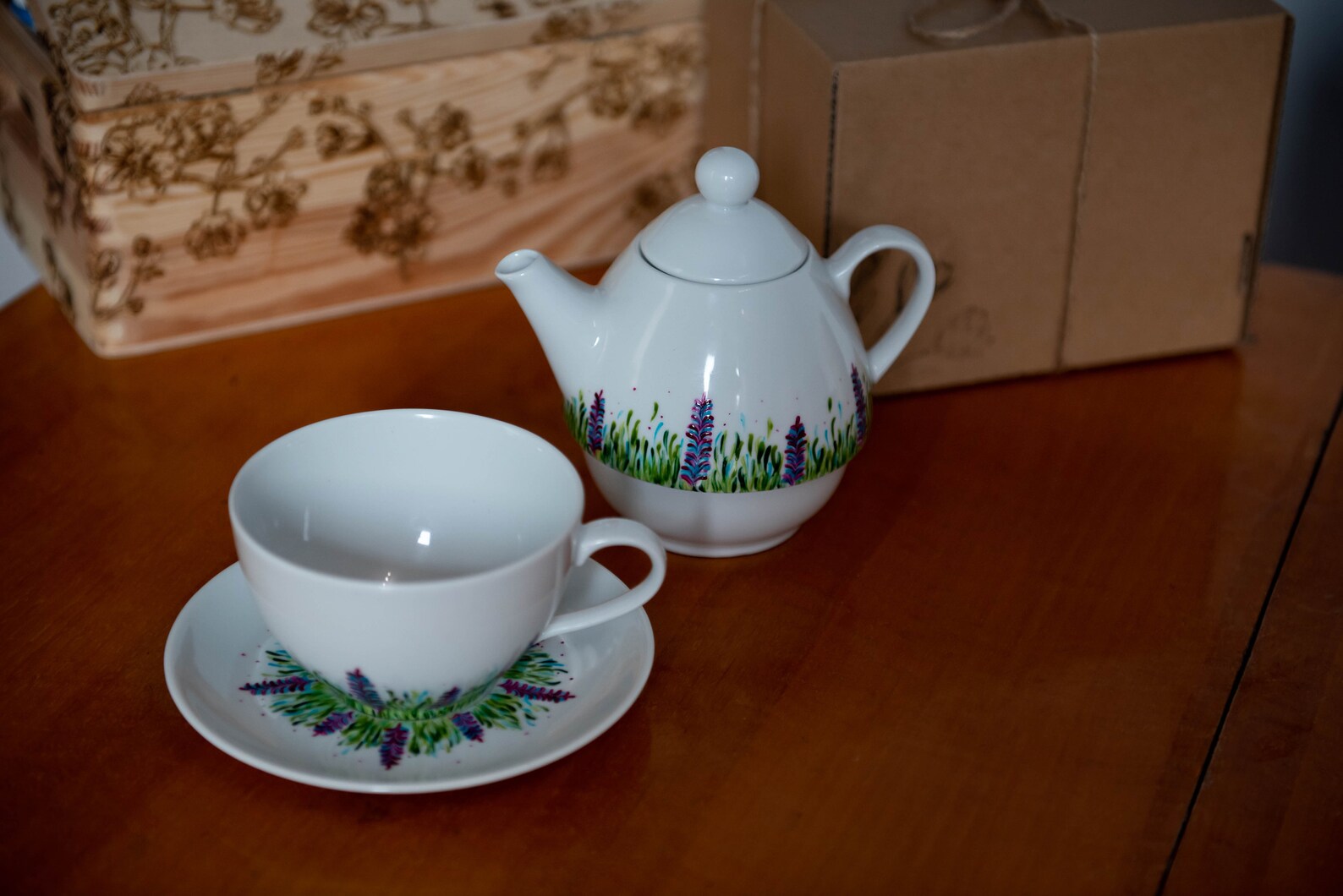 Lavender Flower Tea for One Set Cozy Tea Pot Gift for | Etsy