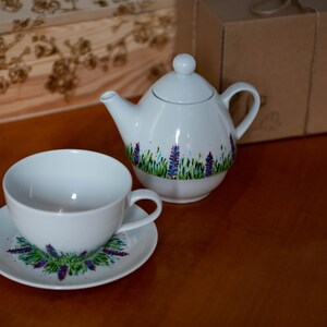 Lavender Flower Tea for One Set, Cozy Tea Pot Gift for Christmas Tea ...