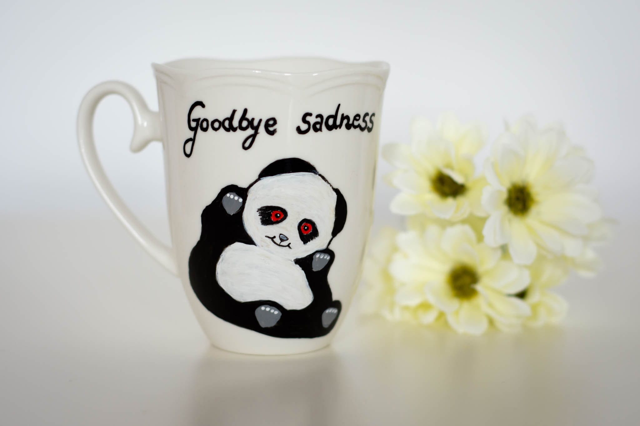 Panda Mug Cute Custom Painted Funny Coffee Mug Bear Mug From - Etsy