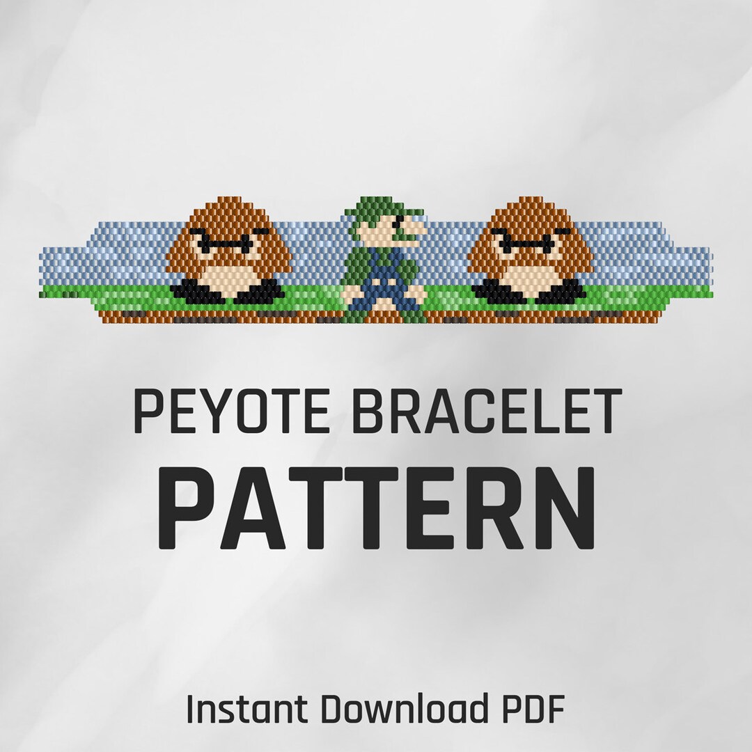 Luigi Peyote Bracelet Pattern, Miyuki Peyote Pattern, Super Mario - Etsy