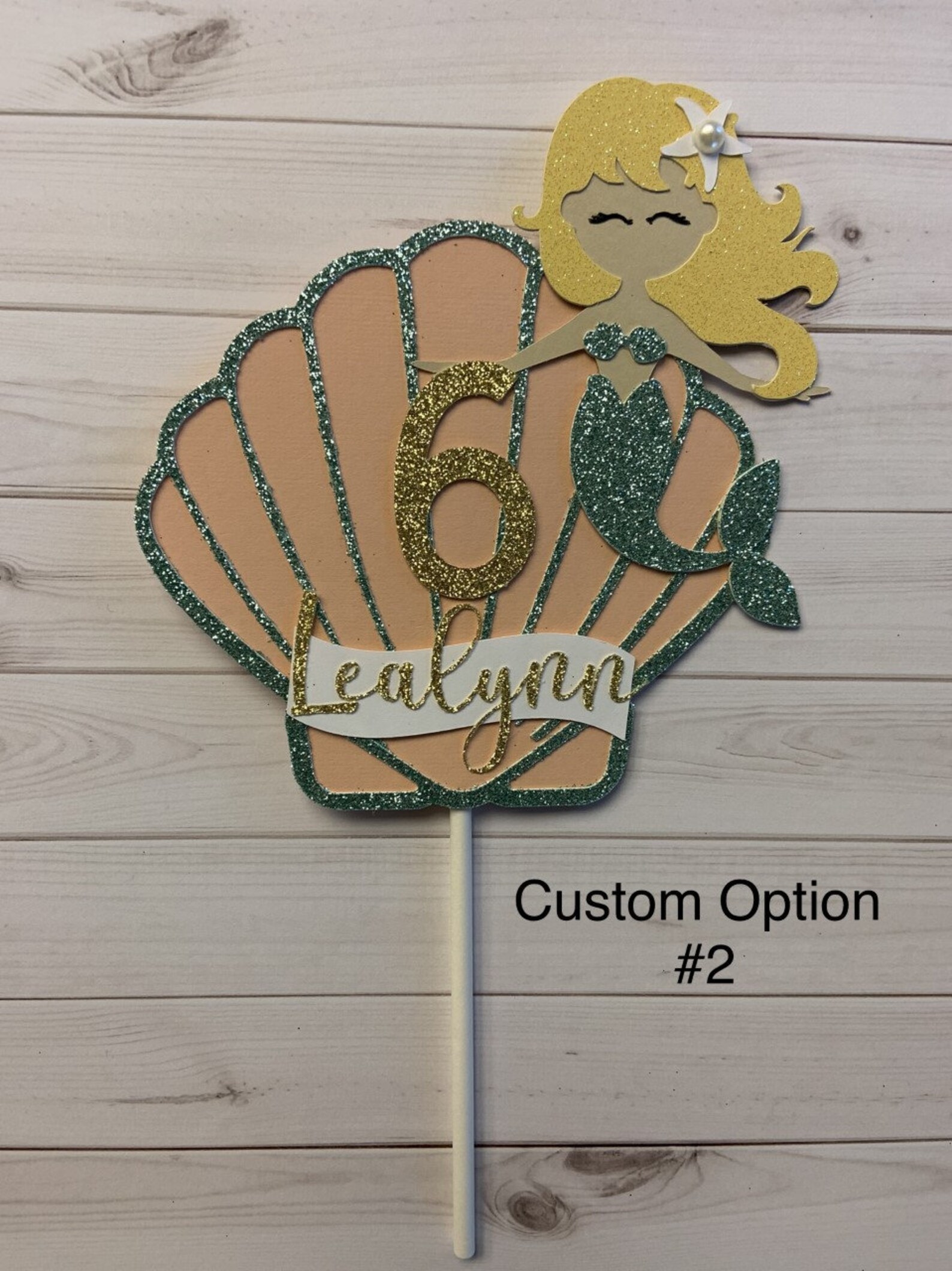Custom Mermaid Cake Topper With Shell - Etsy