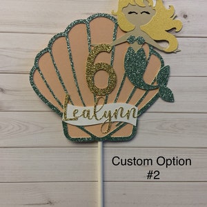 Custom Mermaid Cake Topper With Shell - Etsy