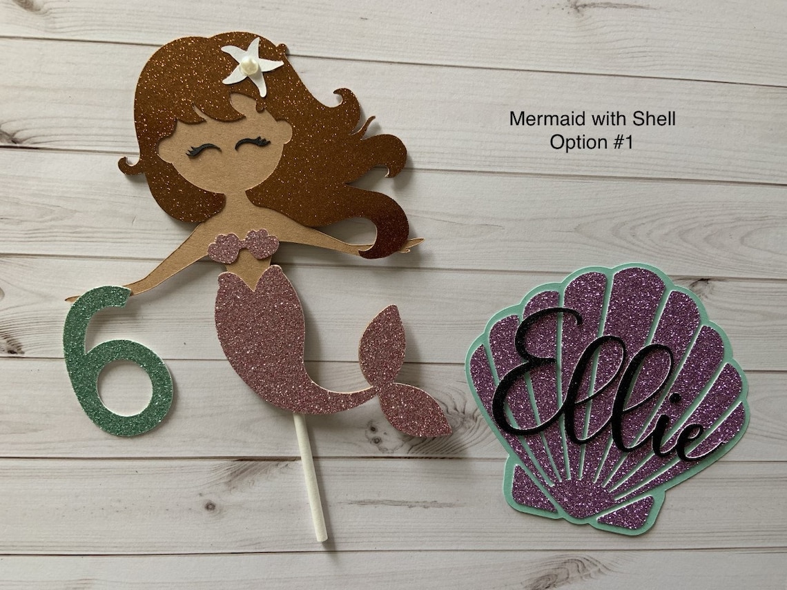 Custom Mermaid Cake Topper With Shell - Etsy