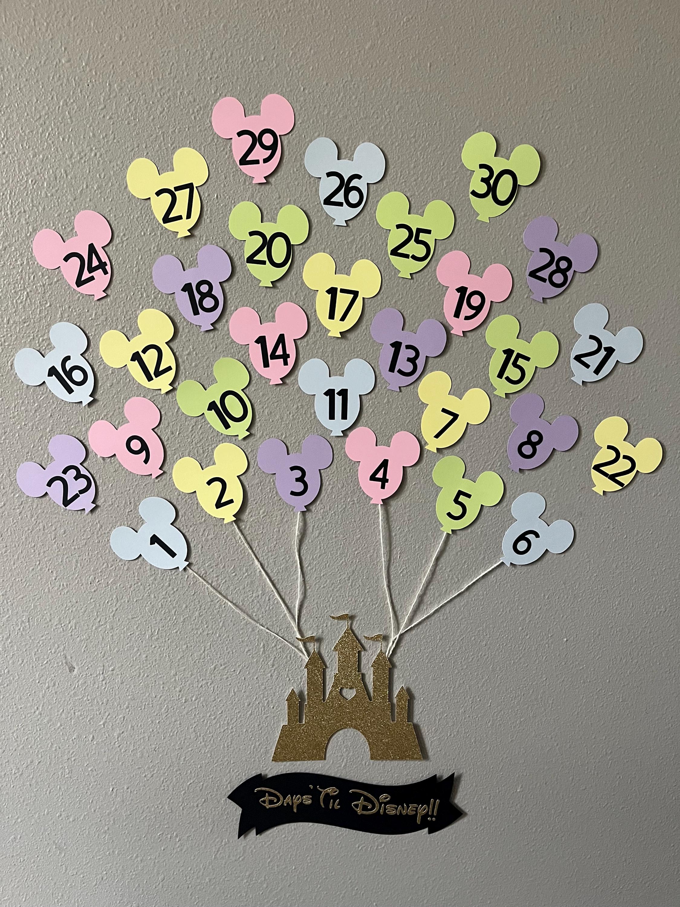 Disney Countdown Calendar | Mickey Balloons, Castle Decor - Etsy