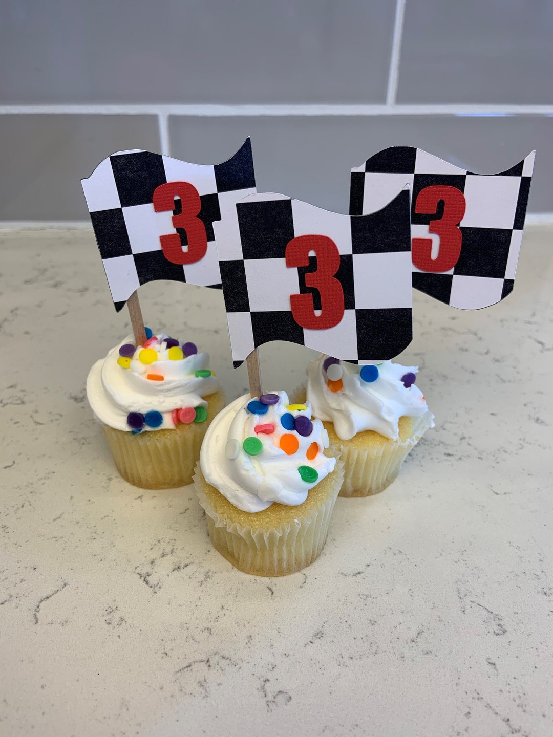Race Flag Cupcake Topper - Etsy