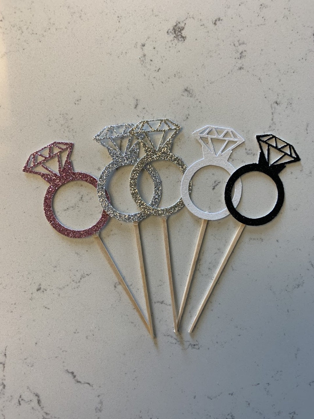 Diamond Ring Cupcake Toppers | Bridal Shower | Bachelorette Party ...