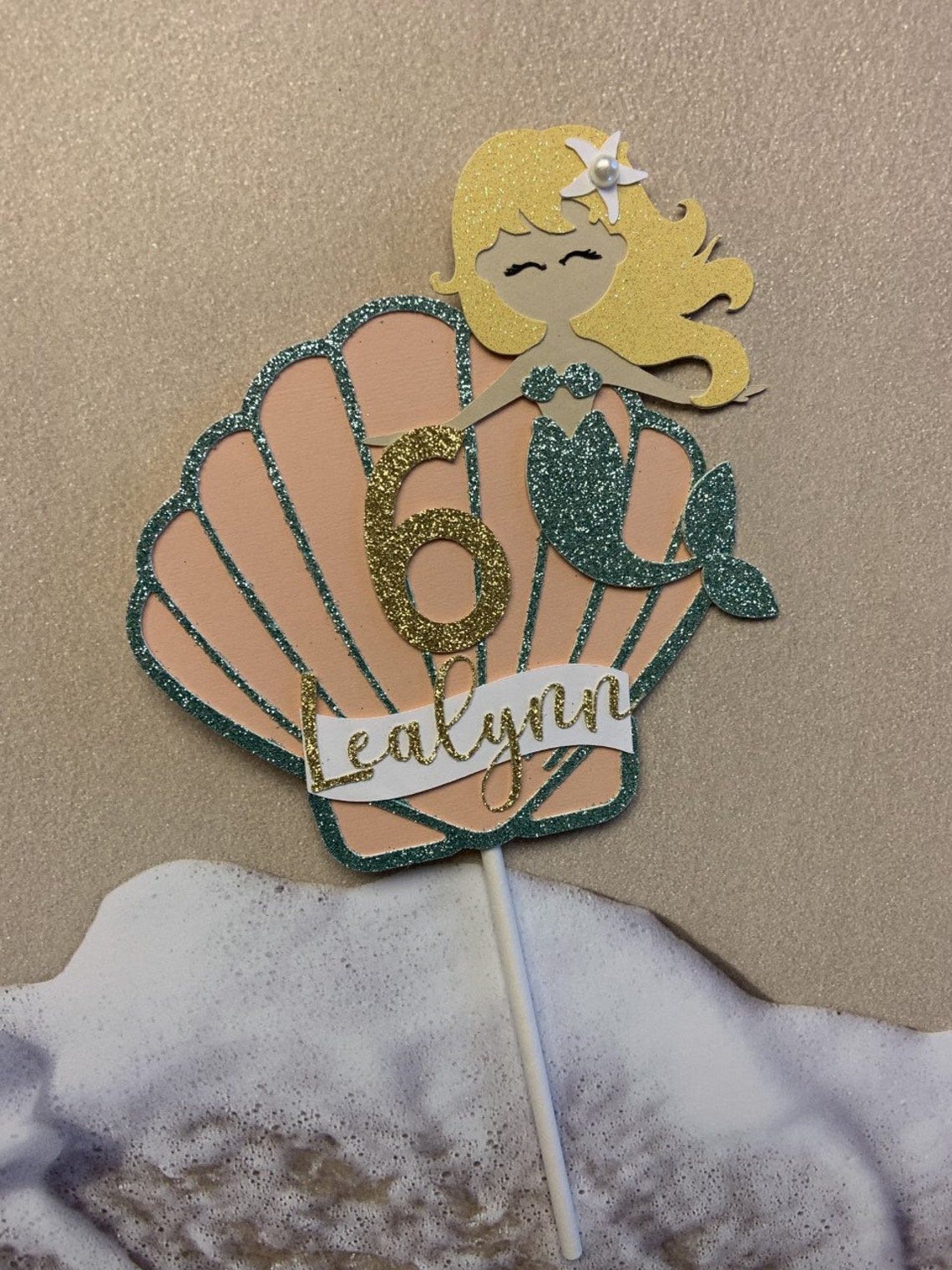 Custom Mermaid Cake Topper With Shell - Etsy