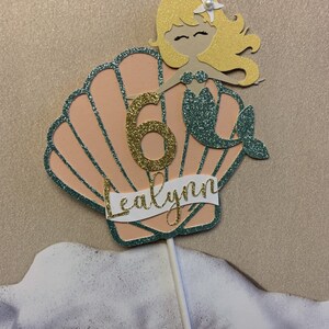 Custom Mermaid Cake Topper With Shell - Etsy