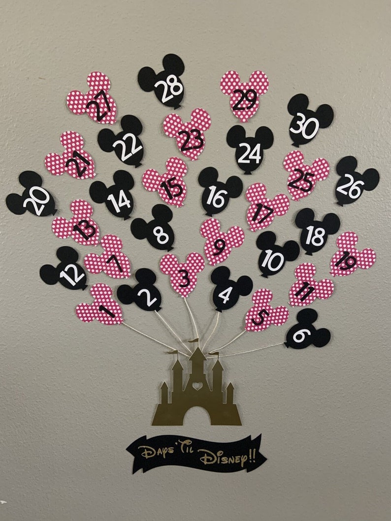 Disney Countdown Calendar | Mickey Balloons, Castle Decor - Etsy