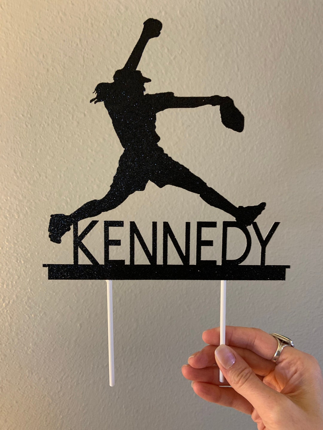 Softball Themed Cake Topper (customizable) - Etsy