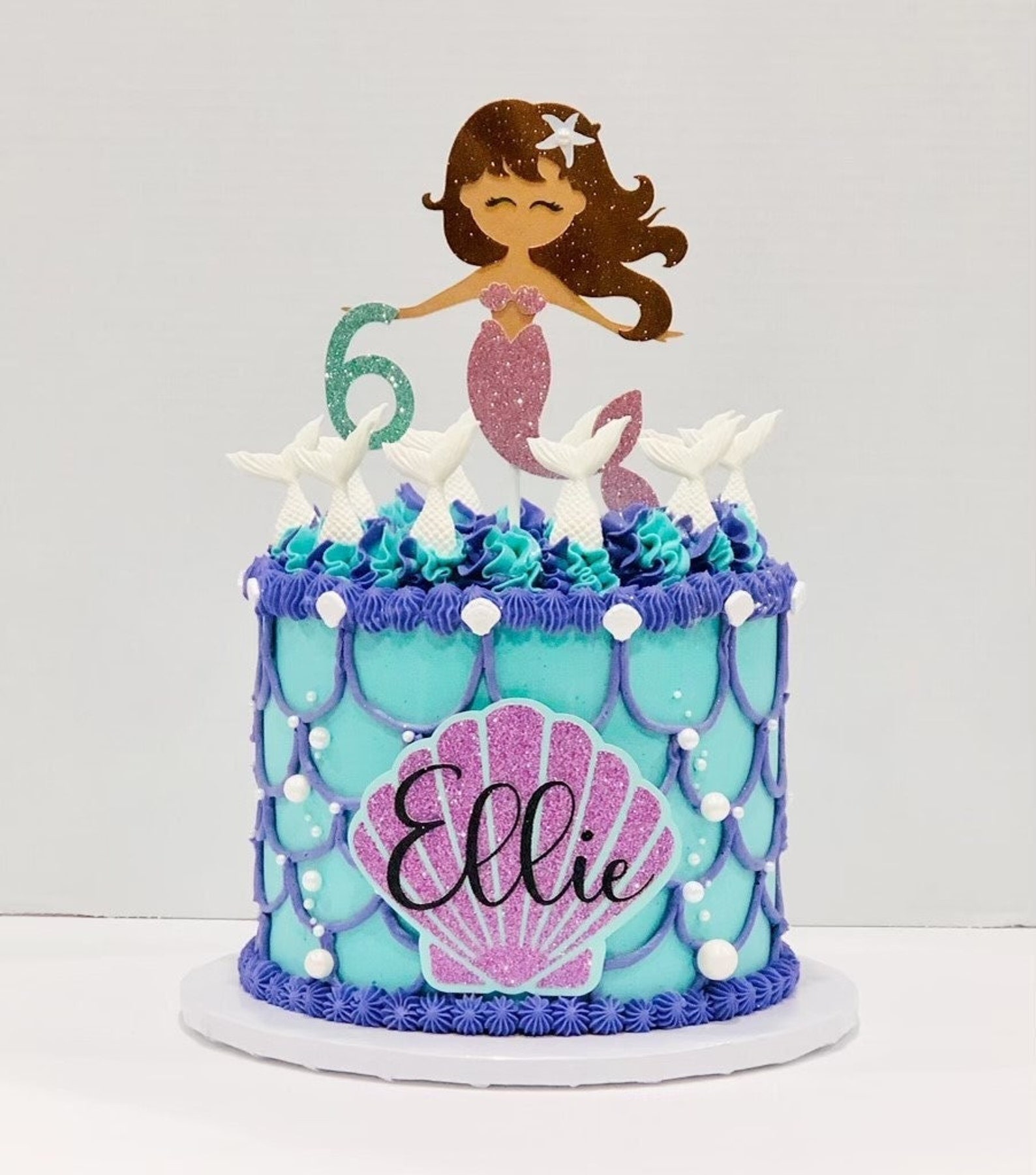 Custom Mermaid Cake Topper With Shell - Etsy