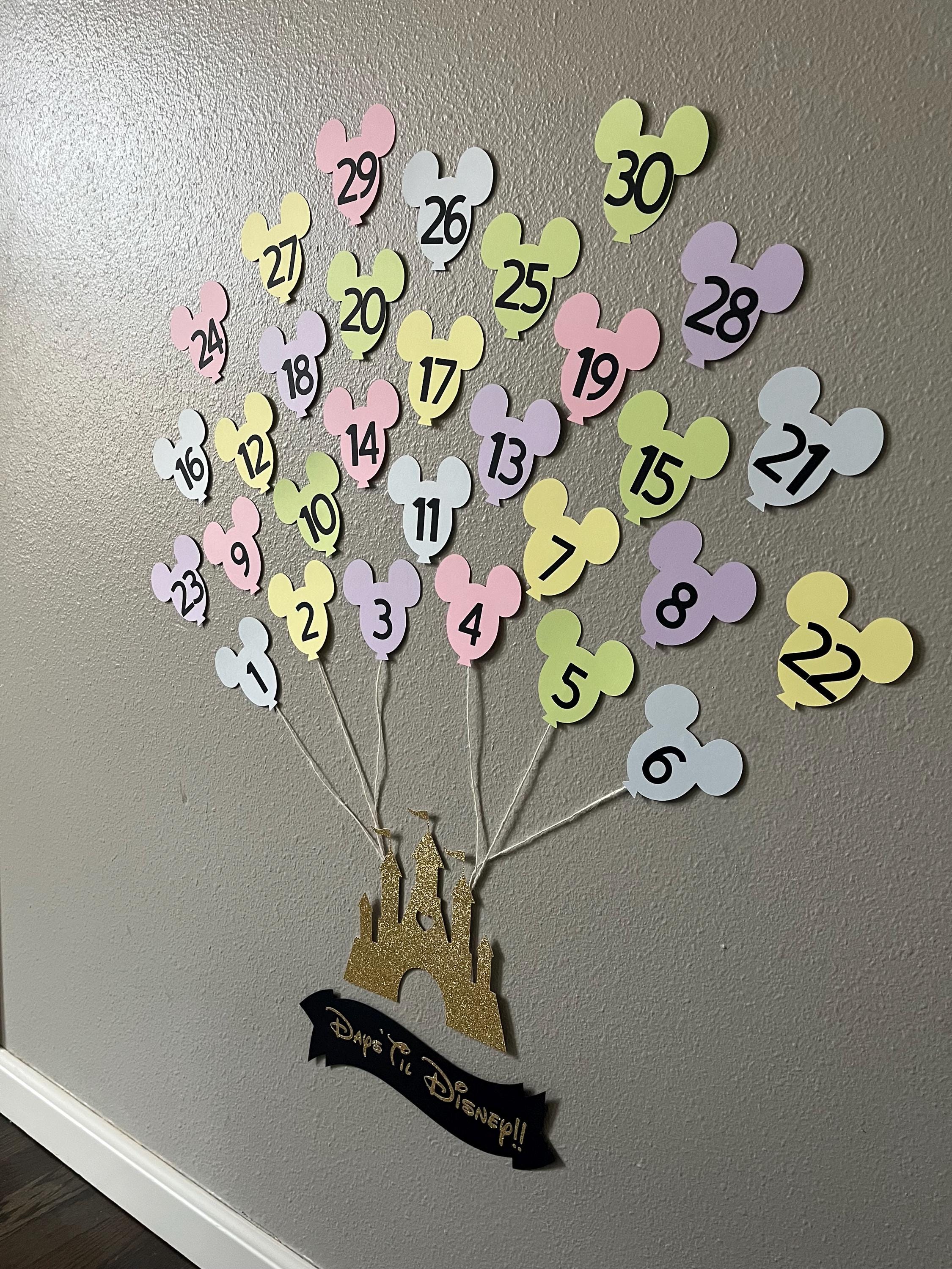 Disney Countdown Calendar | Mickey Balloons, Castle Decor - Etsy