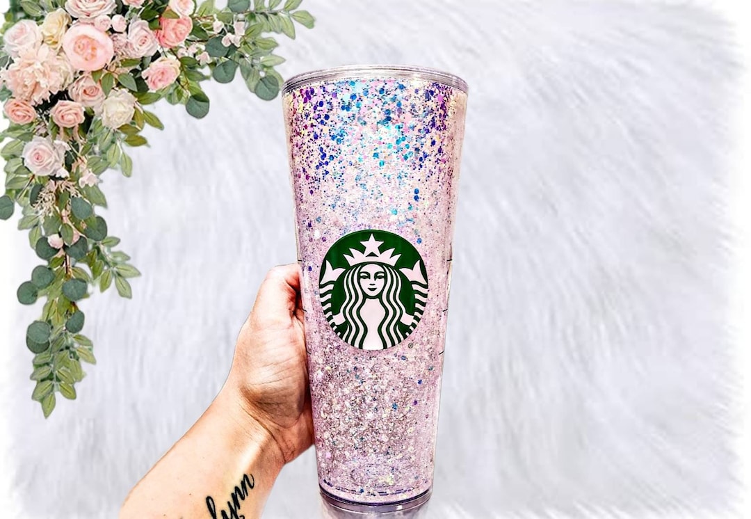 Elegantes Starbucks Becher Glitzer Bild