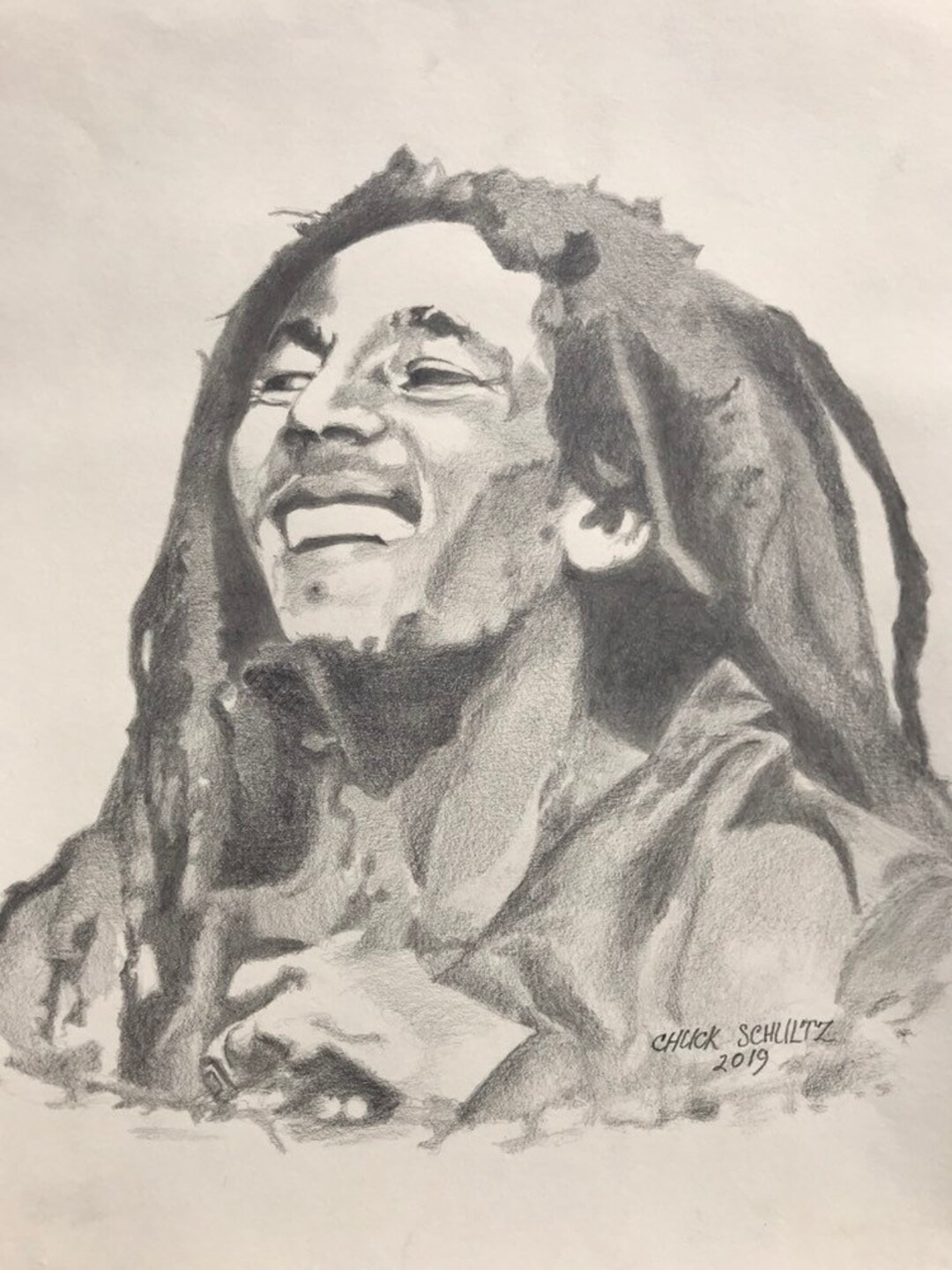 Bobmarleyart Original Graphite Pencil Drawing Reggae Jamaica - Etsy