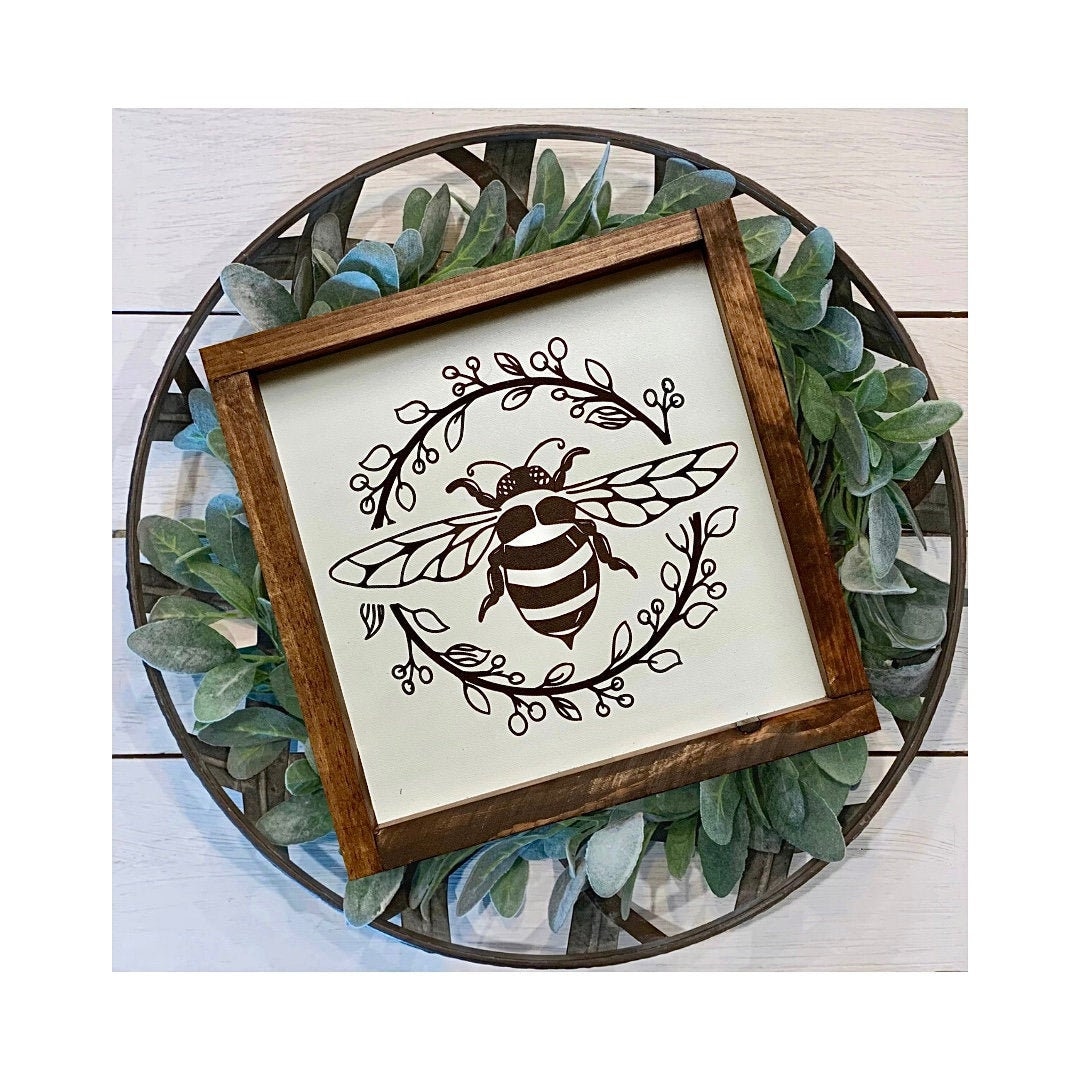 Farmhouse Bee Sign Honey Bee Decor Spring Summer Decor - Etsy