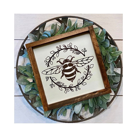 Farmhouse Bee Sign Honey Bee Decor Spring Summer Decor | Etsy