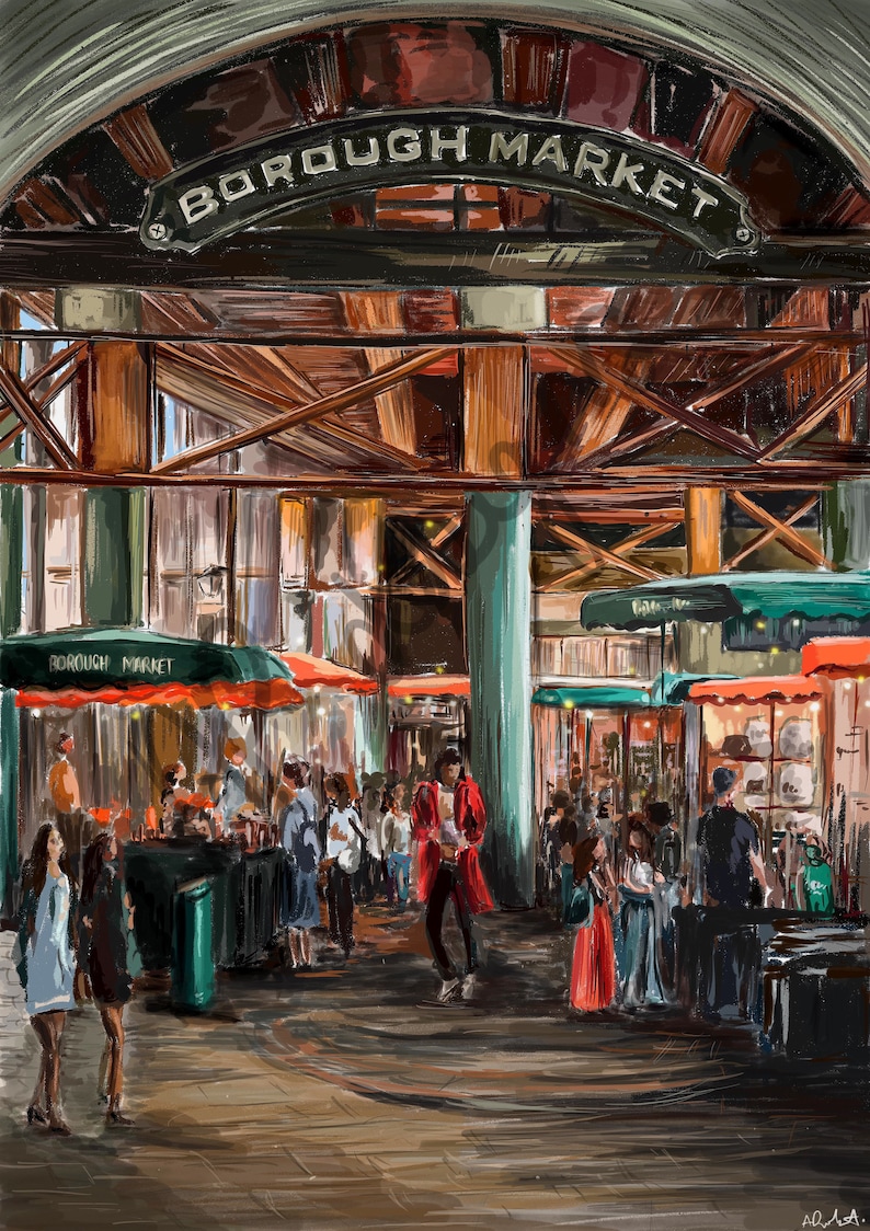 Borough Market Art Print, London Art Print, Borough Market Poster ...
