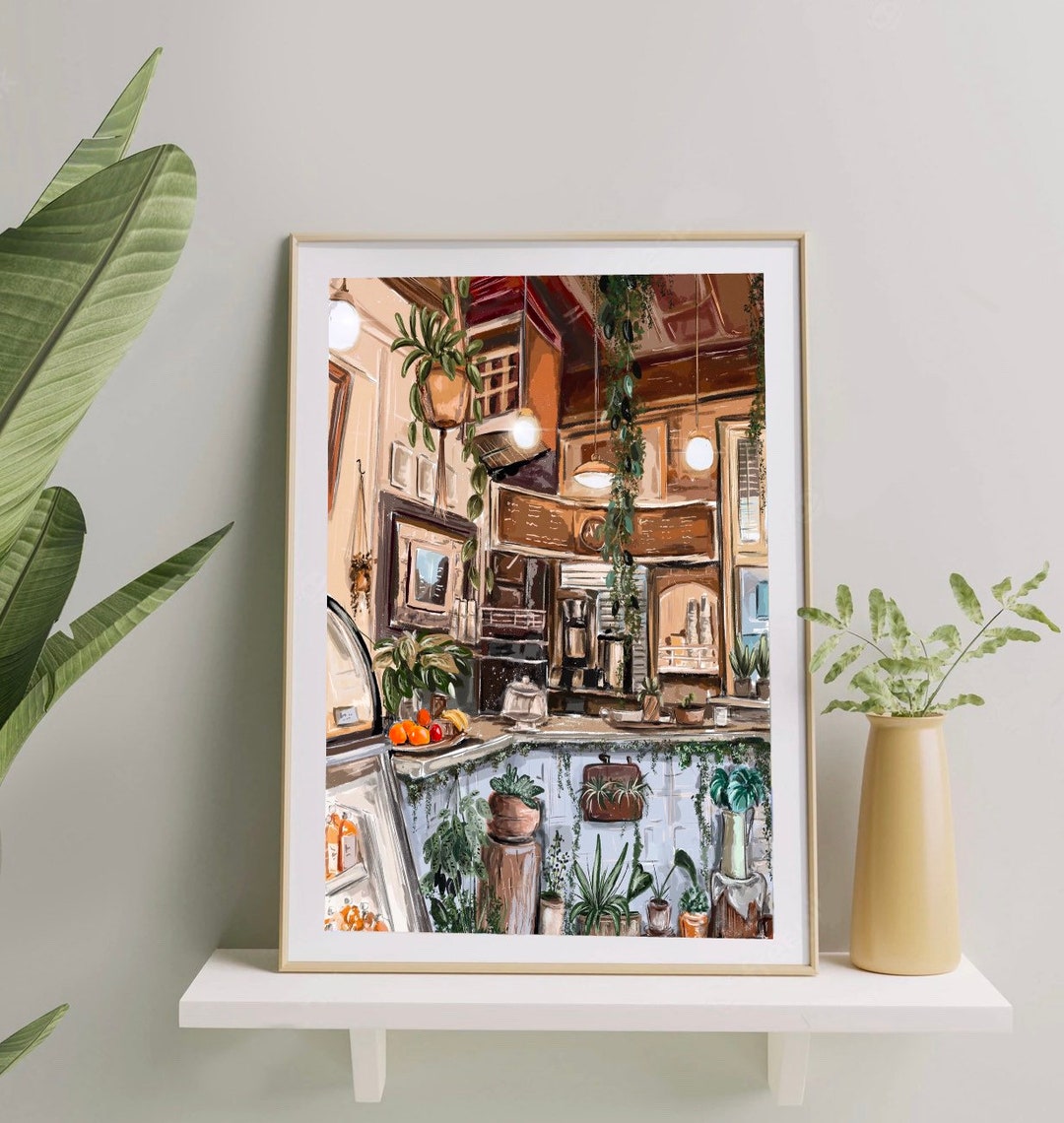 New York Coffee Shop Art Print, Coffee Shop Art Print, Cafe Art Print ...