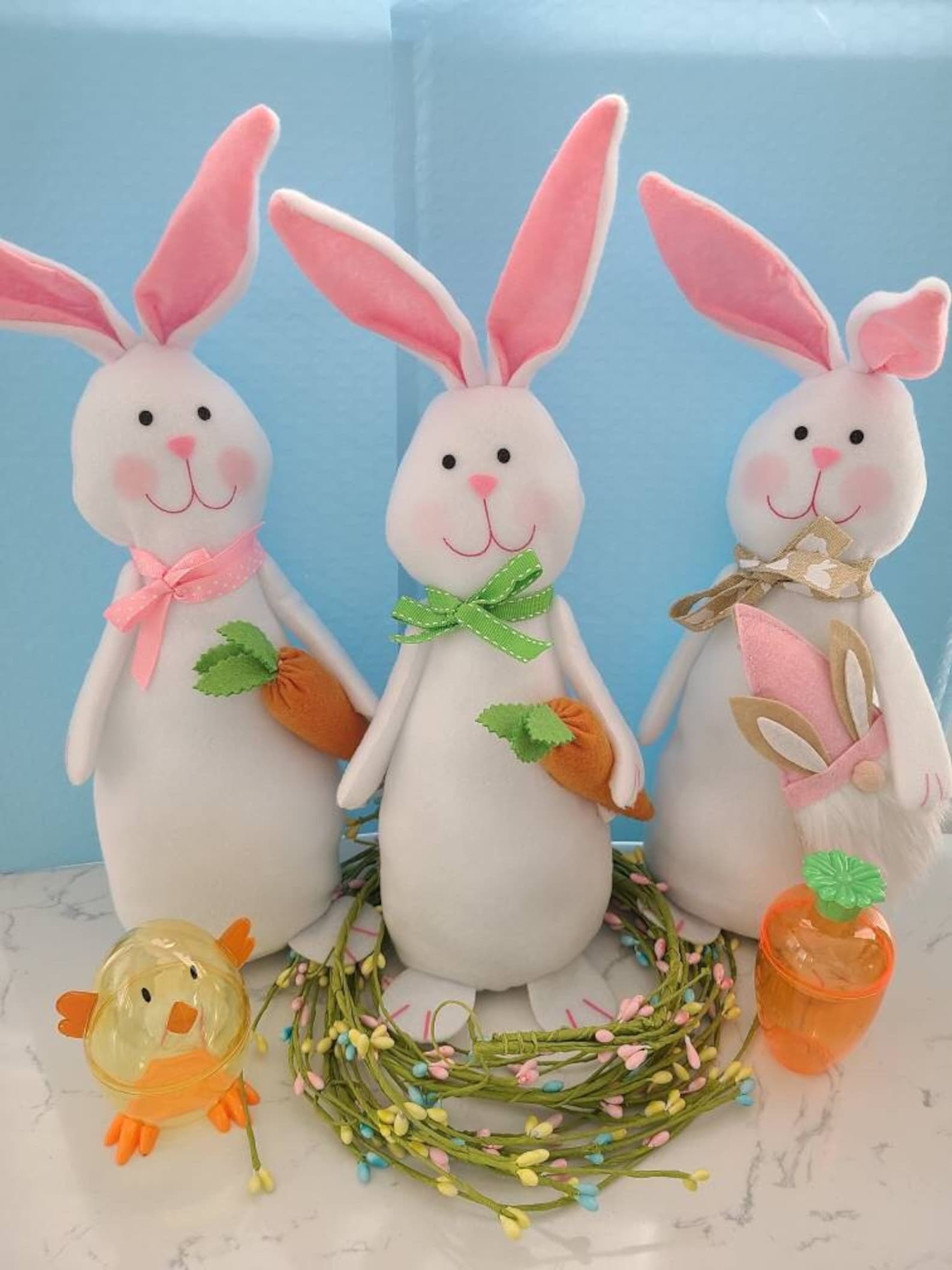 Easter Home Decor, Easter Bunnies, Plush Bunnies, Shelf Bunnies ...
