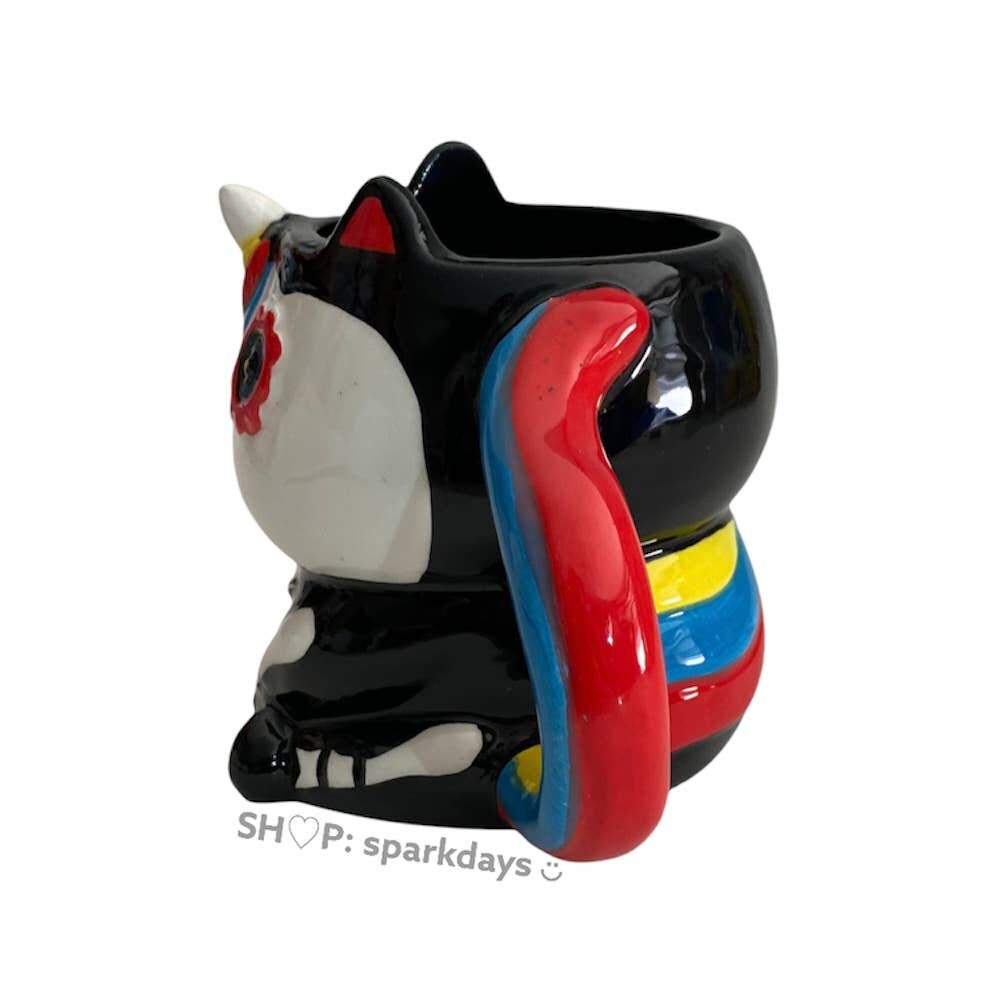 3D Unicorn Mug Sugar Skull Mug Skeleton Mug Large Mug Rainbow Day of ...