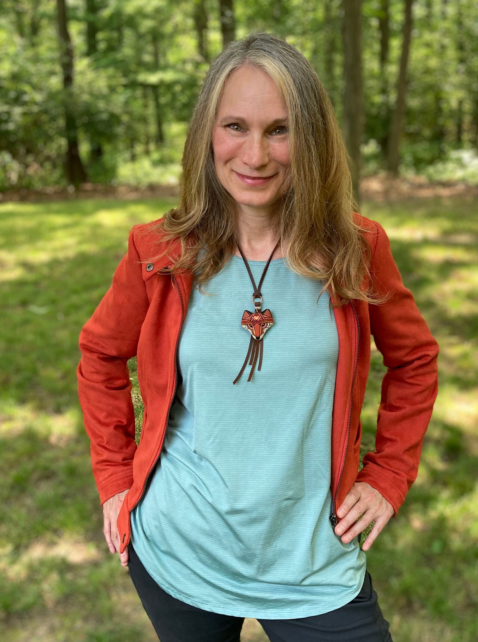 Red Fox Necklace, Rustic Western Spirit Animal, Mosaic Art to Wear ...