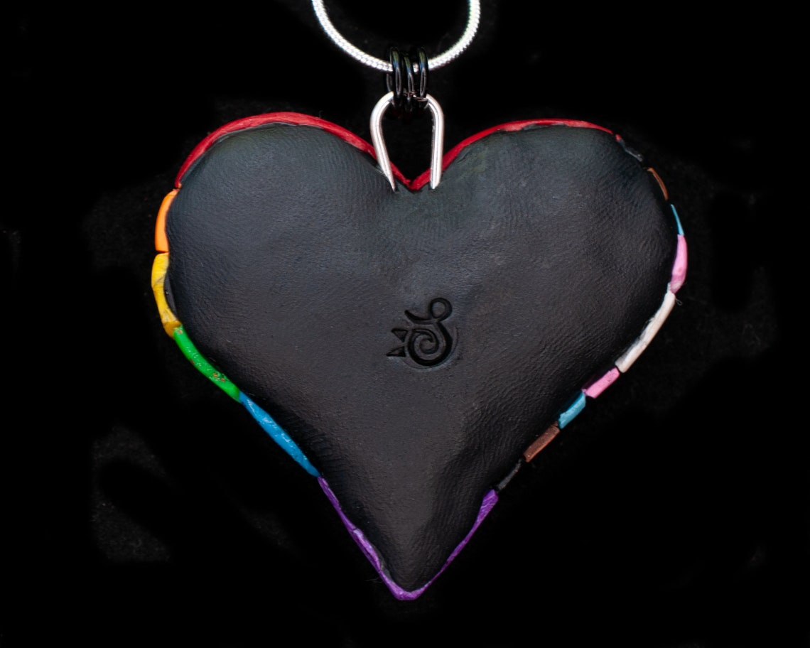Progressive Pride Flag Heart Necklace Mosaic Rainbow Art - Etsy