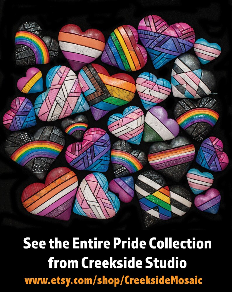 Progressive Pride Flag Heart Necklace Mosaic Rainbow Art - Etsy