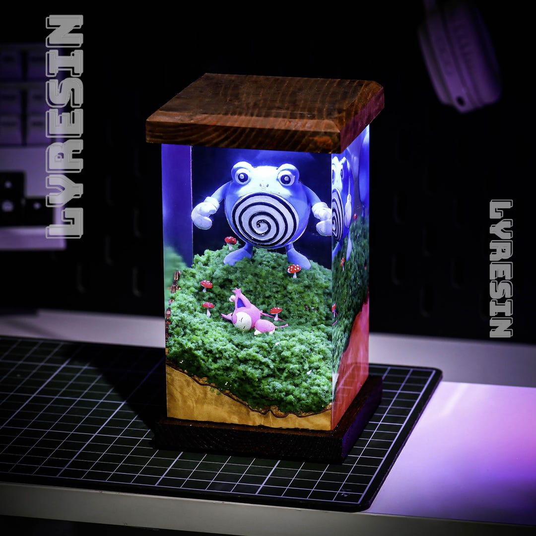 Poli,whirl and S,kitty PO.KEM,ON Epoxy Lamp Custom Pok.emo,n Resin Lamp ...