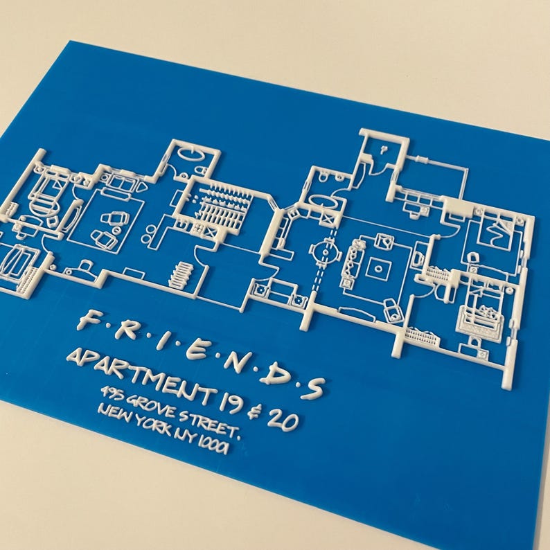 FRIENDS Tv Show | Apartments 19 & 20 Blue Print 3D Printed - Etsy