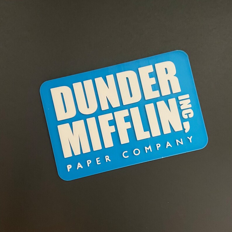 Blue “dunder Mifflin” Logo From Tv Show the Office | 3D Printed Sign ...