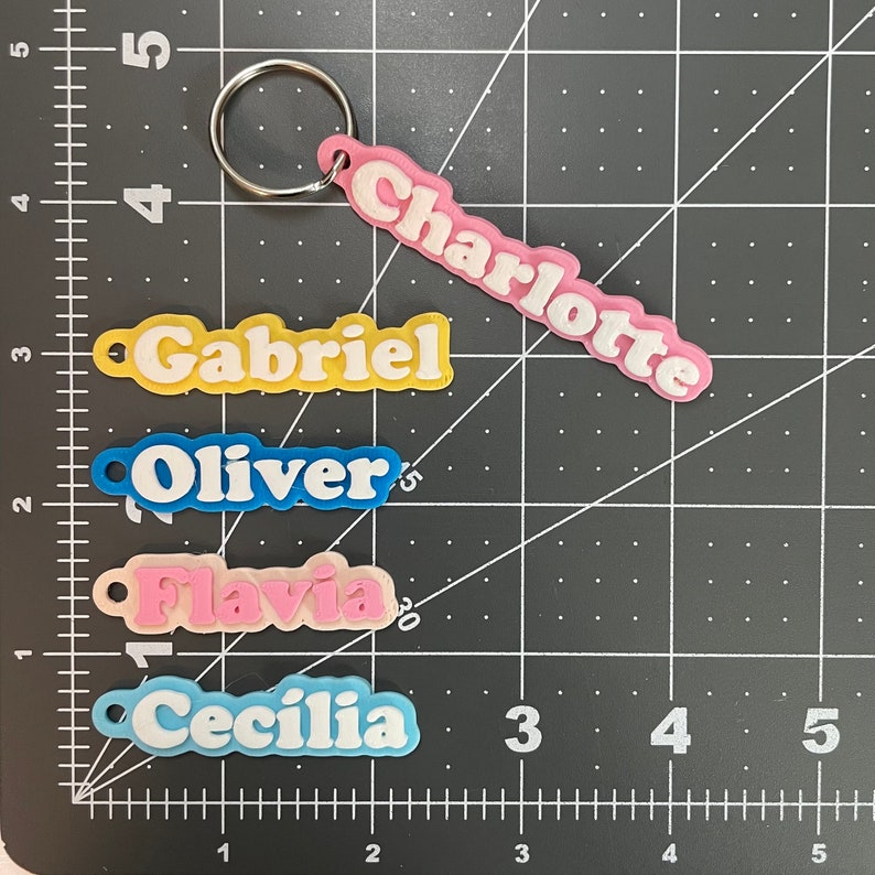 Custom 3D Printed Name Keychain – Personalized Backpack Charm - Etsy
