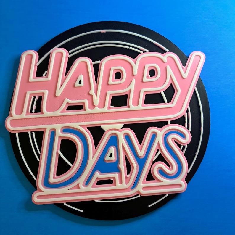 Happy Days TV Show Sign: 3D Printed Retro Sitcom Decor - Etsy