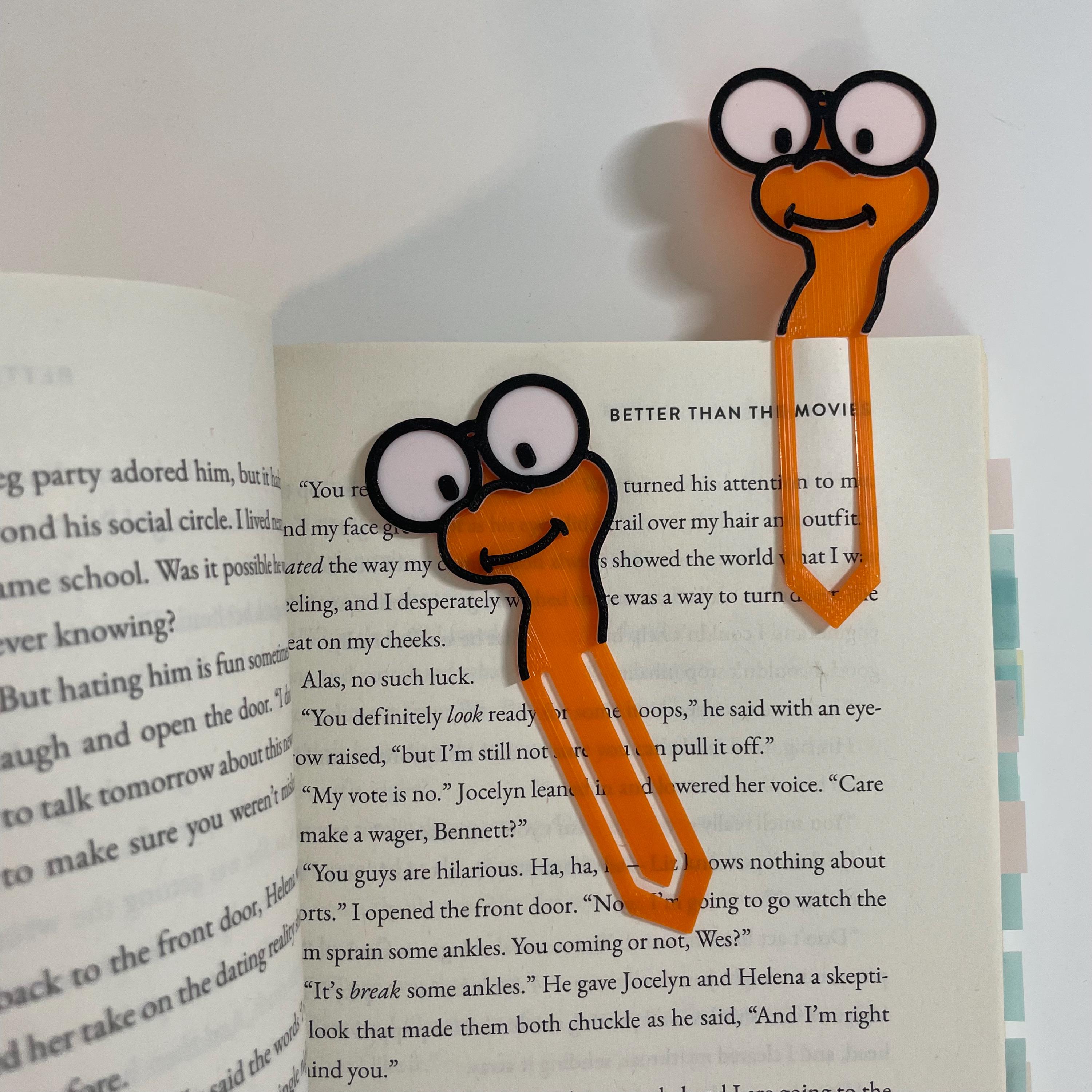 Wiggly Bookworm Bookmark Set – 3D Printed, Fun & Functional for Book ...